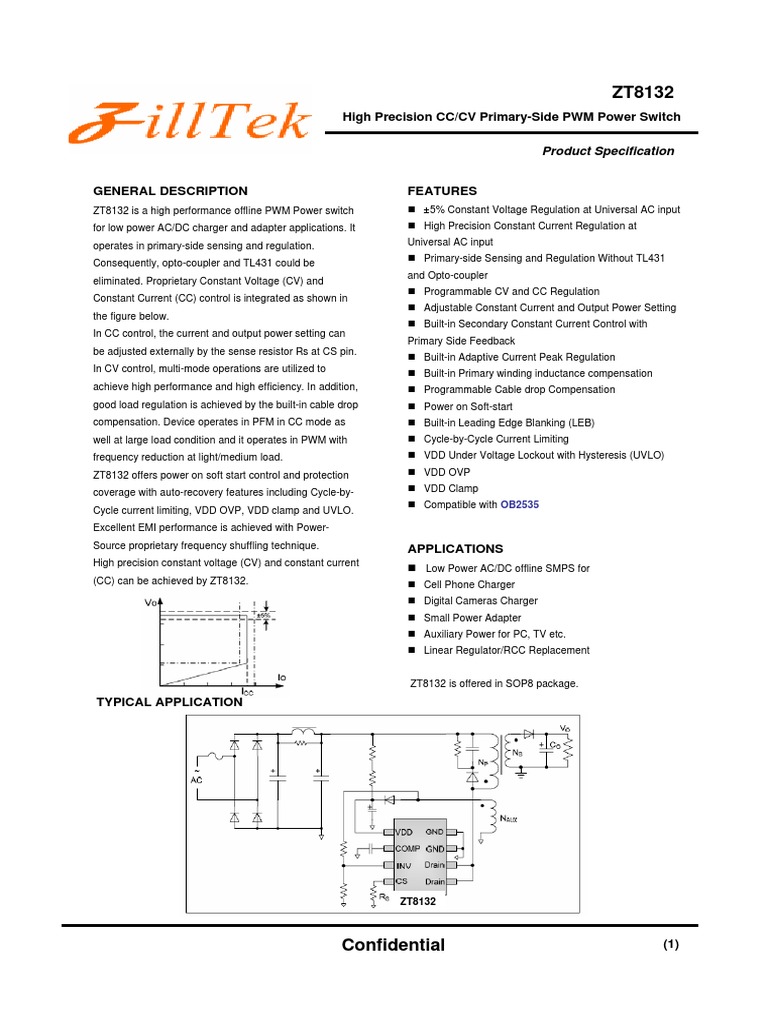 ZT 8132 | PDF | Transformer | Battery Charger