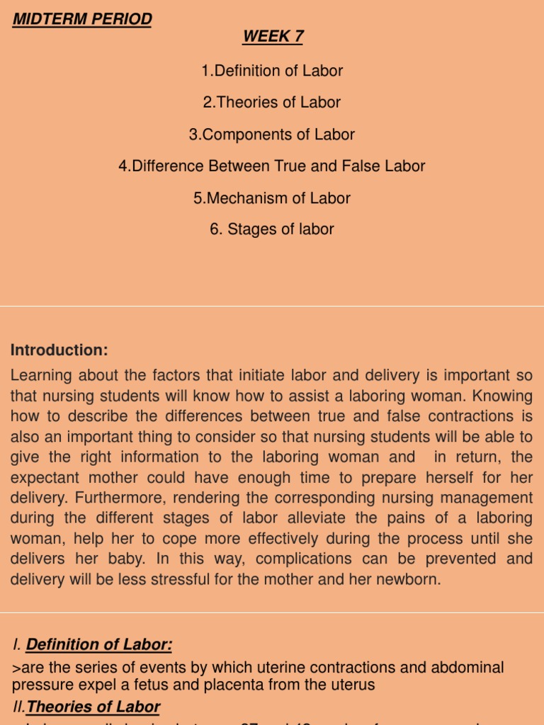 Updated NCM 107 Lecture Week 7 | PDF | Childbirth | Uterus