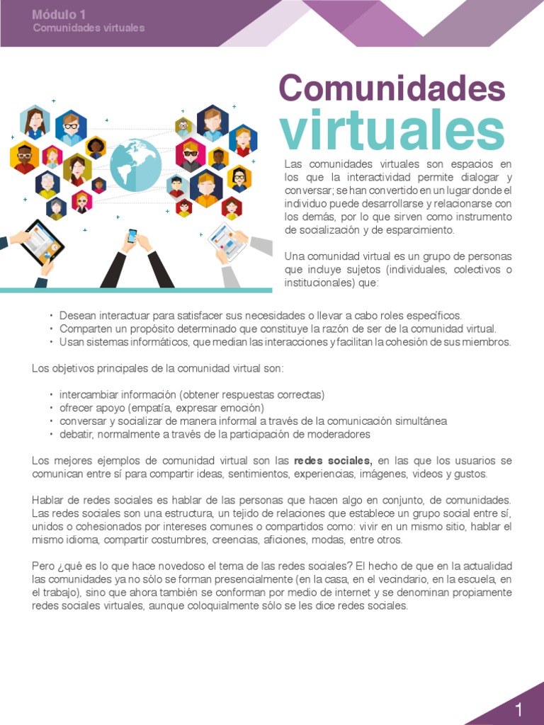 M01 S2 Comunidades Virtuales PDF | PDF | Servicio de redes sociales | Cognición