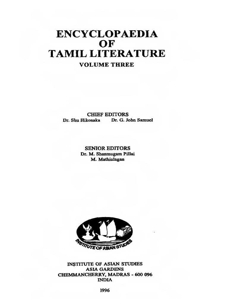 TVA BOK 0018936 Encyclopaedia of Tamil Literature | PDF | Tamil Nadu ...