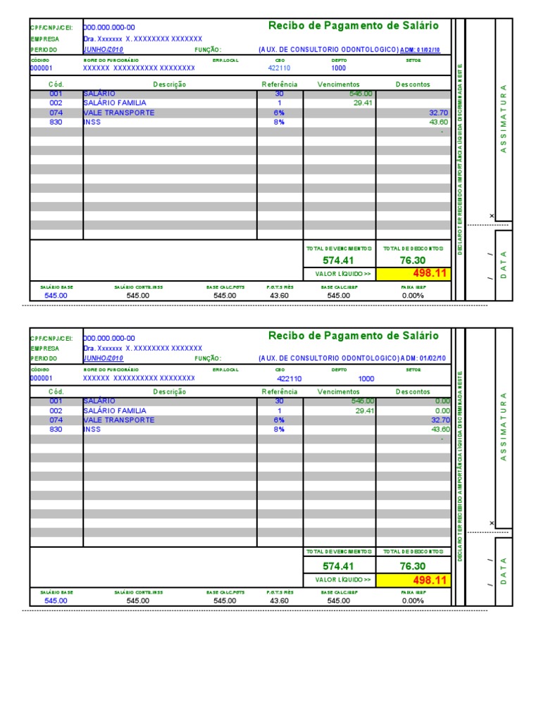 Modelo Contra Cheque | PDF