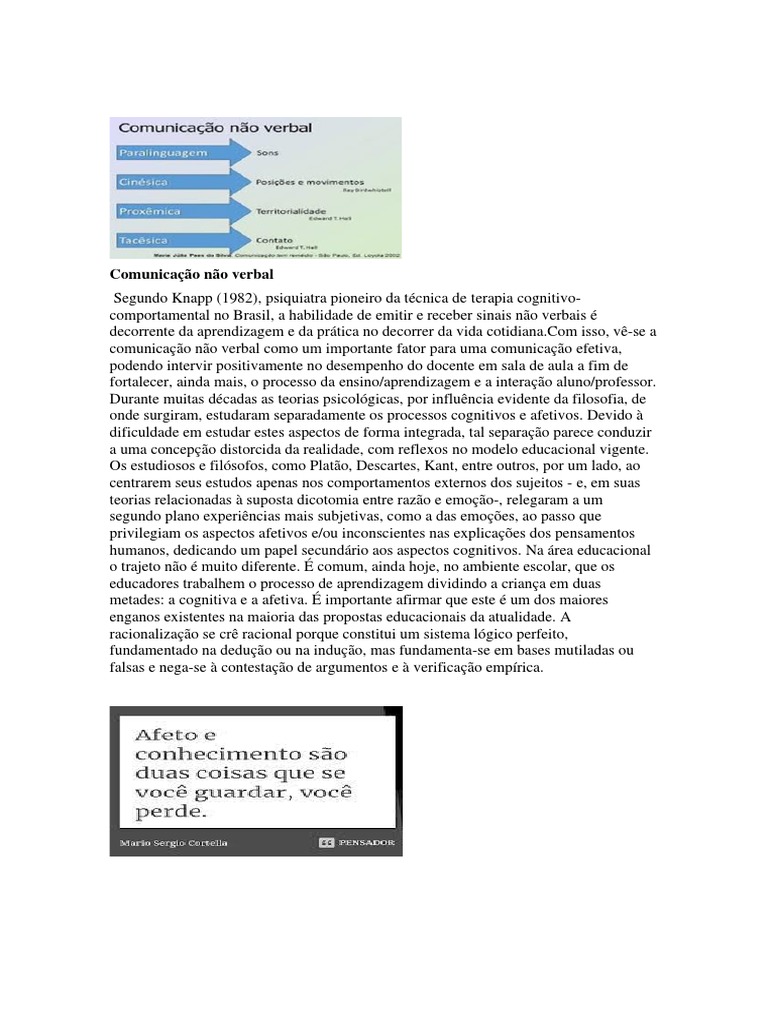 Tacêsica e Paralinguagem | PDF | Emoções | Aprendizado