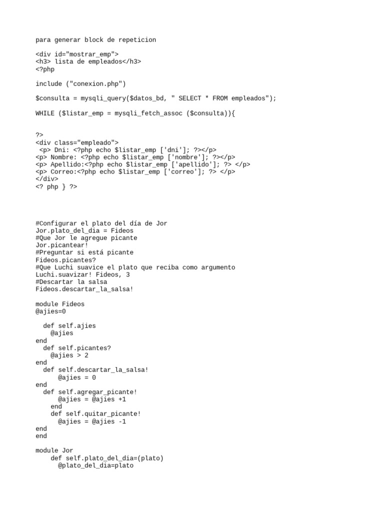 Codigos de Repet PHP | PDF