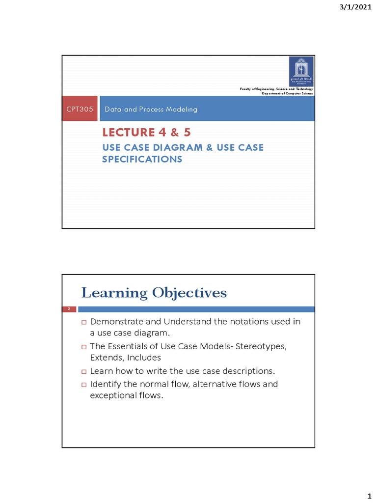 Lecture 4 and 5 - Use Case Diagram and Use Case Specification | PDF | Use Case | System