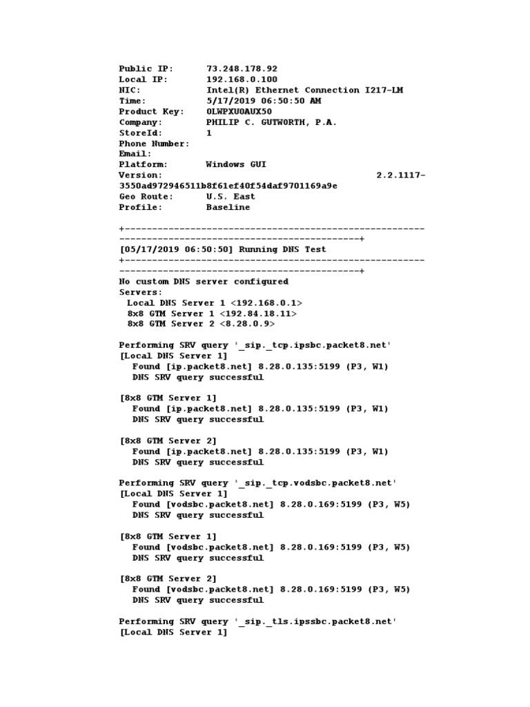 Polycom Phone Test Log | PDF | Domain Name System | Ip Address