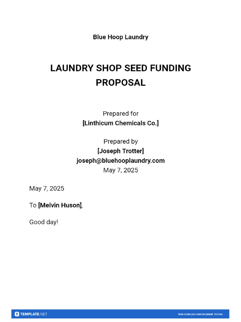 Seed Funding Proposal Template | PDF