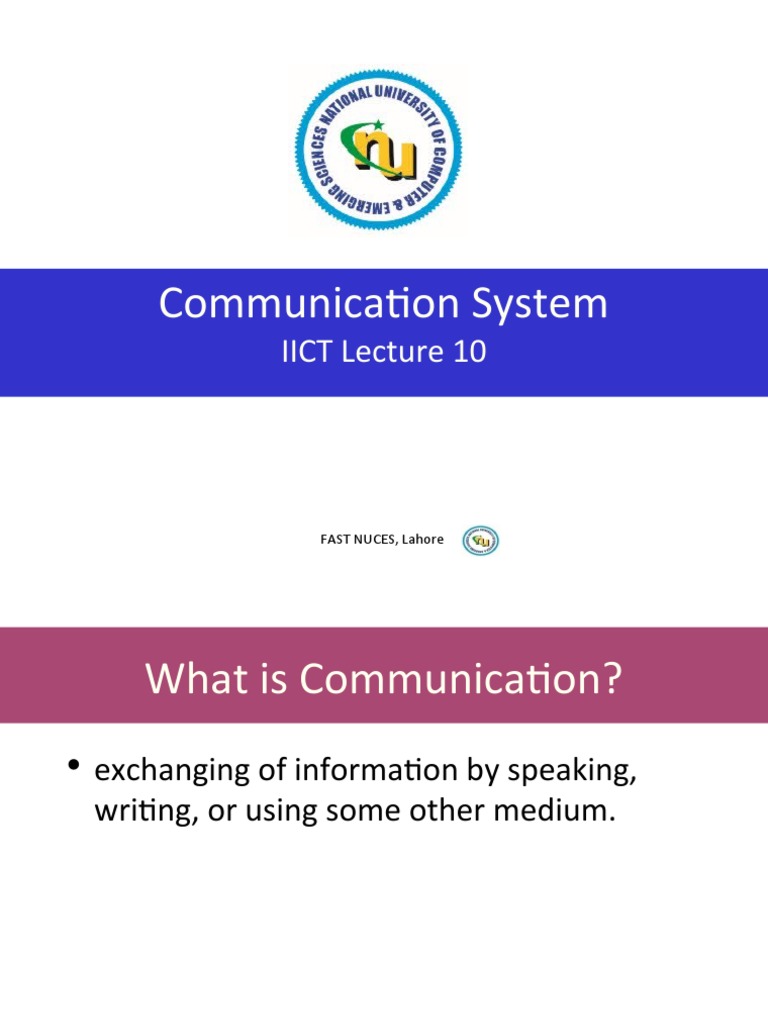 IICT - Communication System | PDF | Osi Model | Computer Network