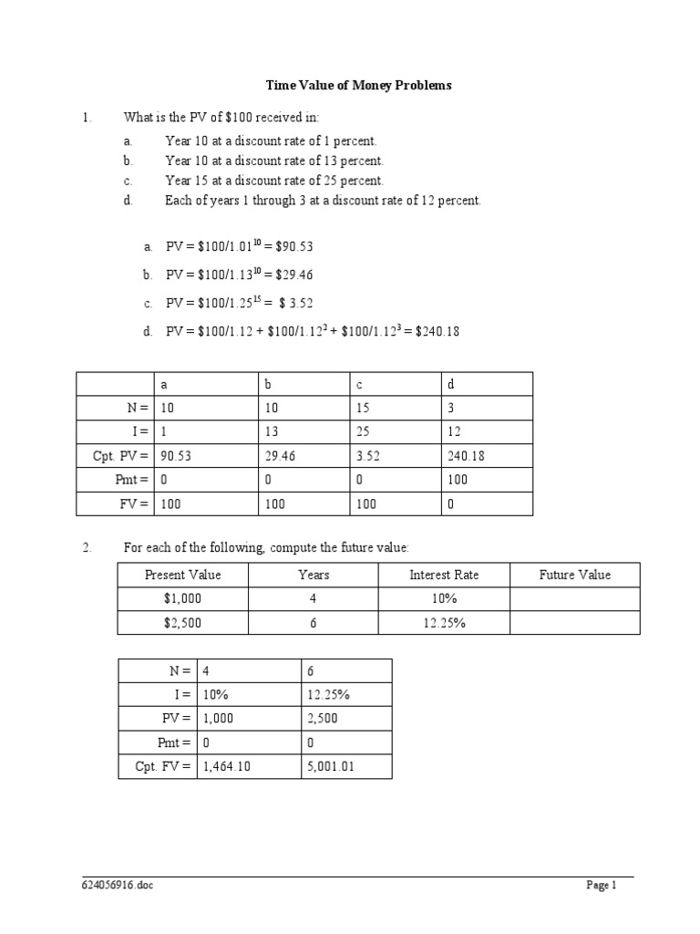 TVM Review Lecture | PDF | Present Value | Net Present Value