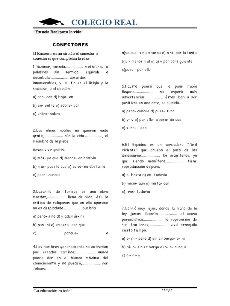 Ejercicios de Conectores Lógicos | PDF