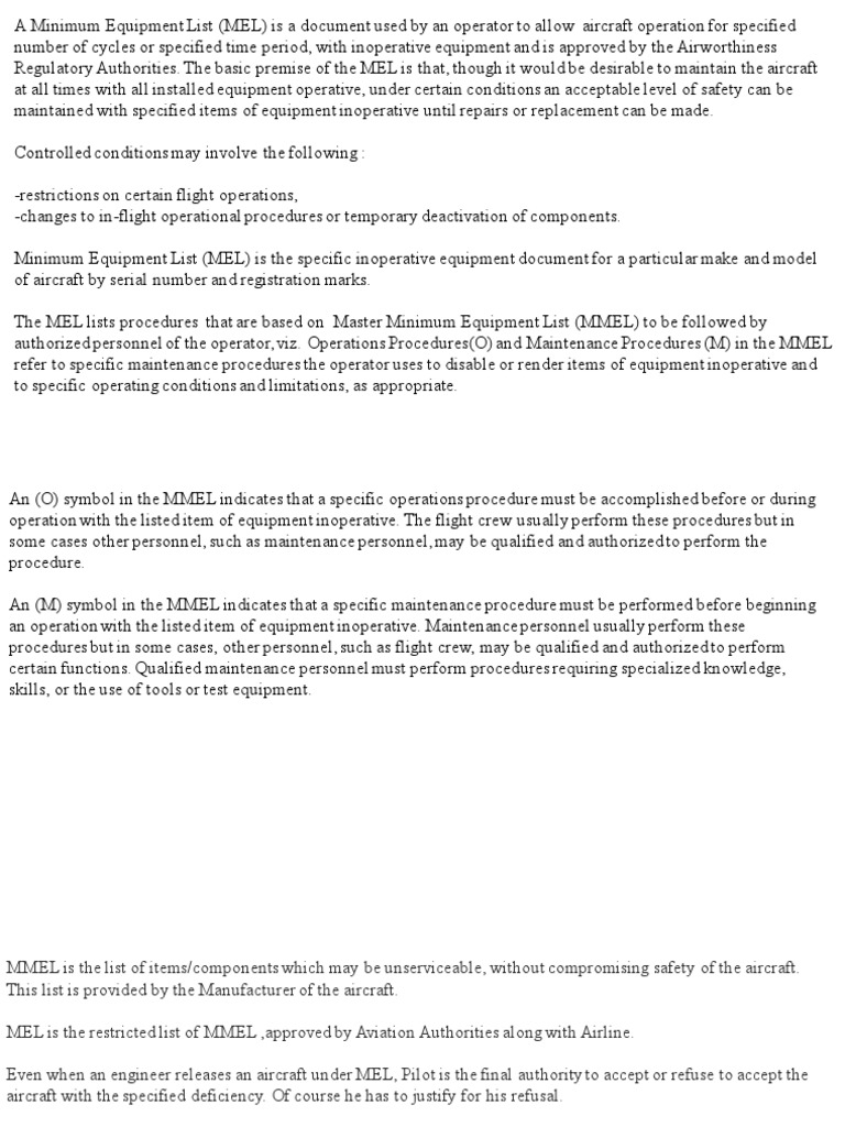 Aircraft MEL-1 | PDF | Aviation | Transport