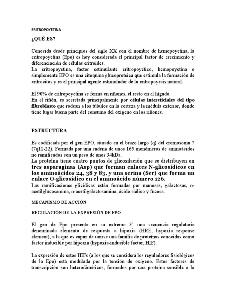 Funciones y Mecanismos de la Eritropoyetina | PDF | Receptor ...