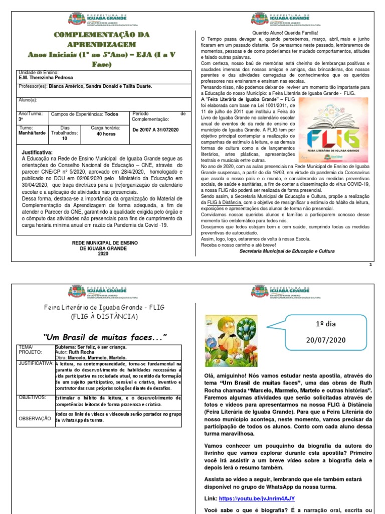 Ativ Marcelo Marmelo Martelo 01 | PDF