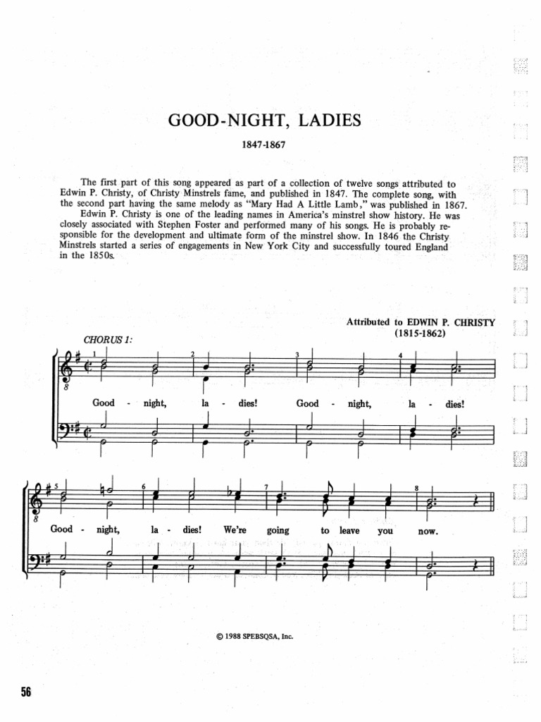 Good-Night, Ladies (HOH) | PDF