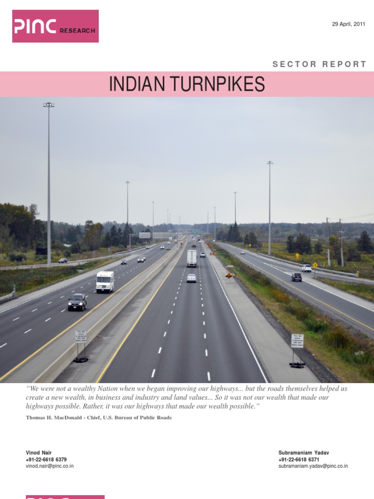 Indian Turnpikes (BOT Toll Roads) | PDF | Interstate Highway System ...