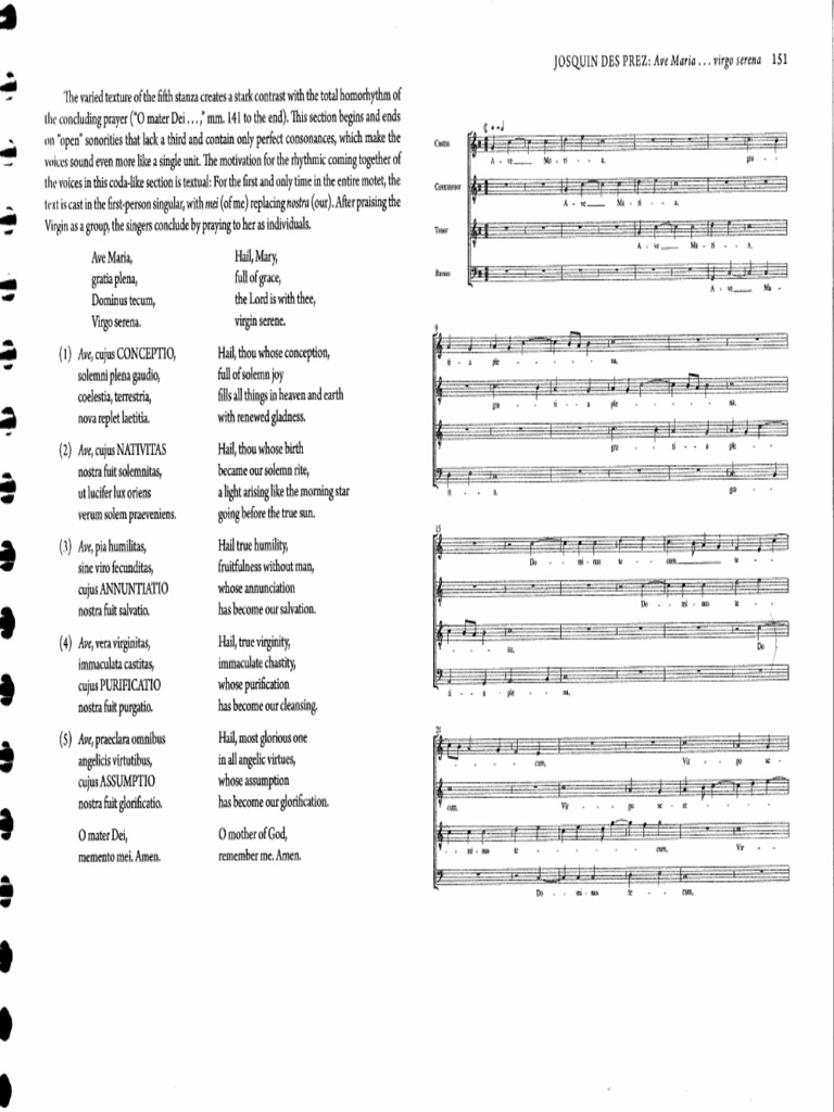 Josquin, Ave Maria PDF | PDF
