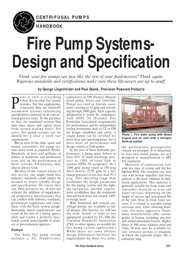 Fire Pump Systems: Design & Specs Guide | PDF | Pump | Engines