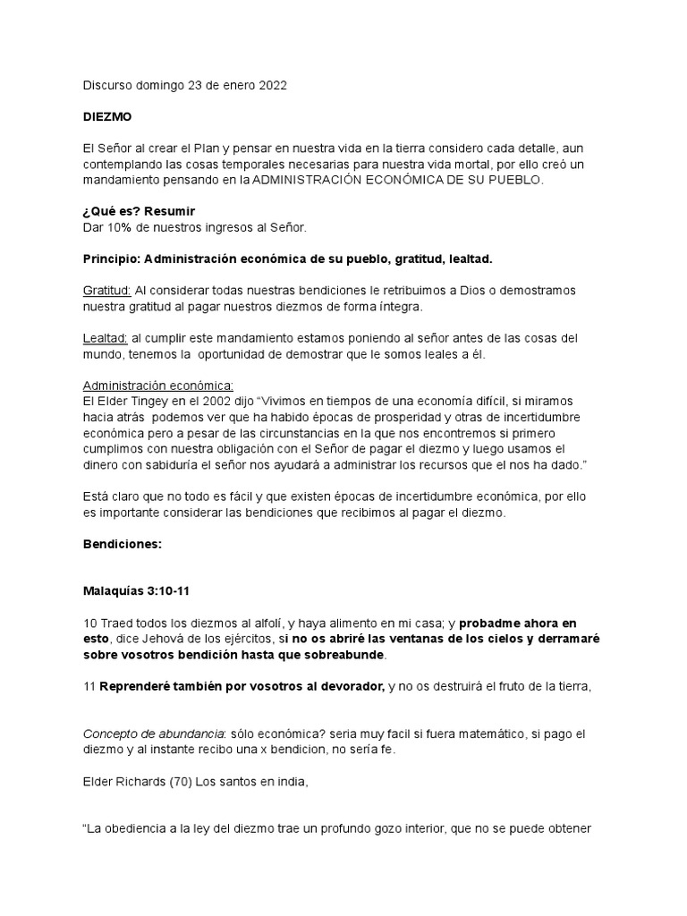 La Ley del Diezmo en la SUD | PDF | Diezmo | Dios
