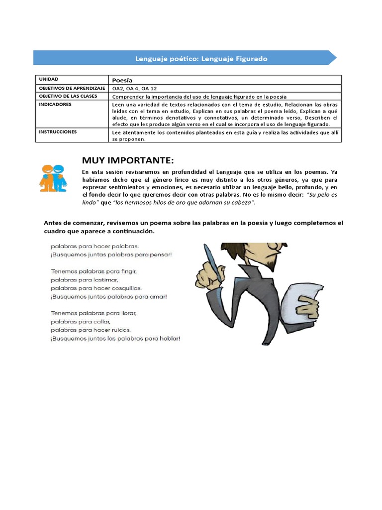 Lenguaje Figurado Sexto Básico | PDF | Poesía | Rima