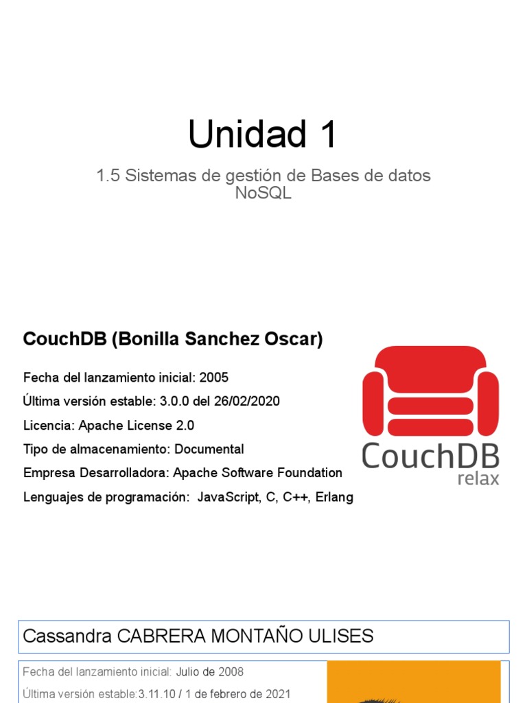 1.5 Sistemas de Gestión de Bases de Datos NoSQL Grupo 3 | PDF ...