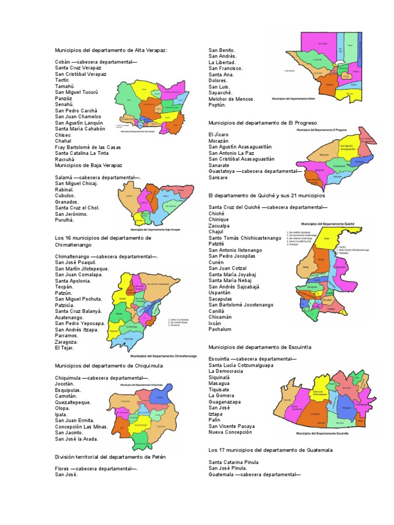 Departamentos y Sus Municipios de Guatemala | PDF