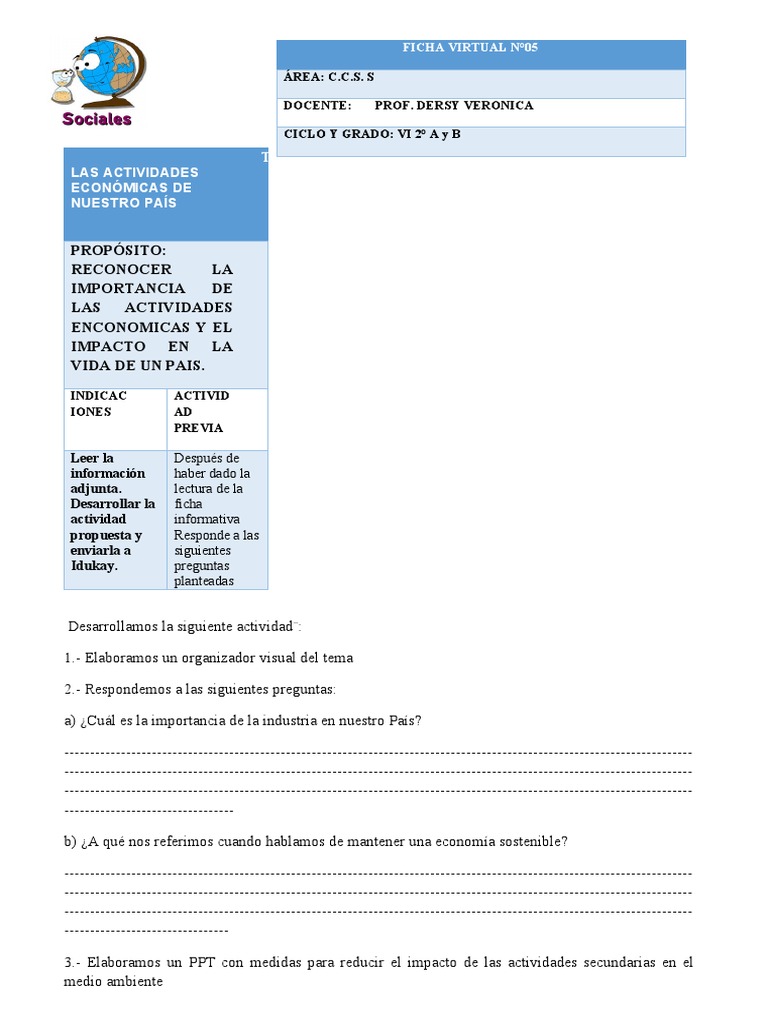 5° FICHA DE APRENDIZAJE | PDF | Residuos | Desarrollo sostenible