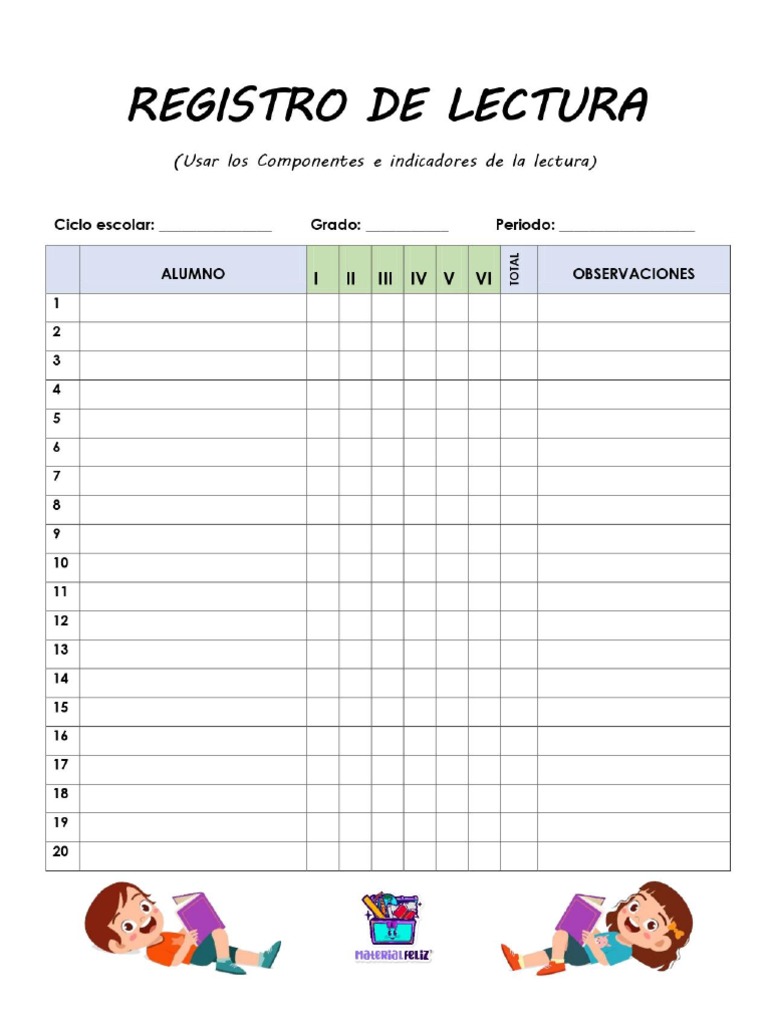 Registro de Lectura y Comprension | PDF