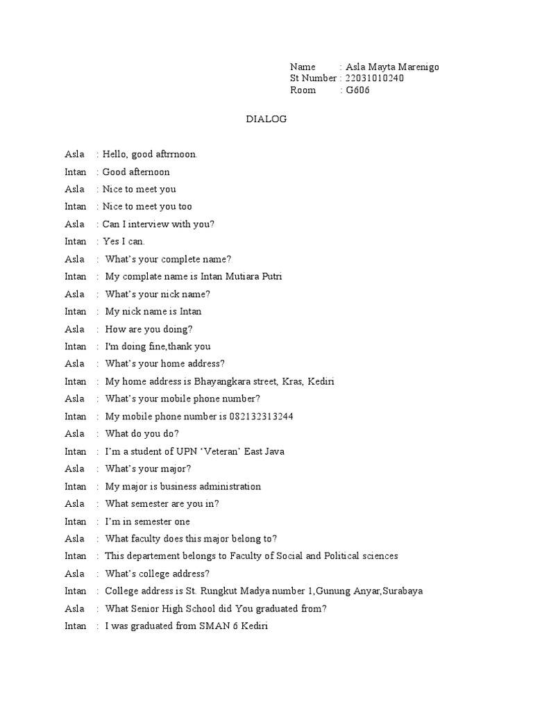 Dialog Interview | PDF | Java Dialog Interview | PDF | Java
