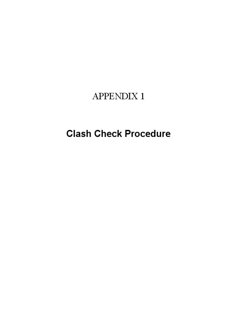 Appendix 1 Clash Check Procedure | PDF | Computer Engineering | Information Technology Management