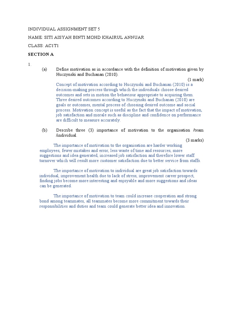 Individual Assignment FB Sem 2 (3.0) | PDF | Motivation | Motivational