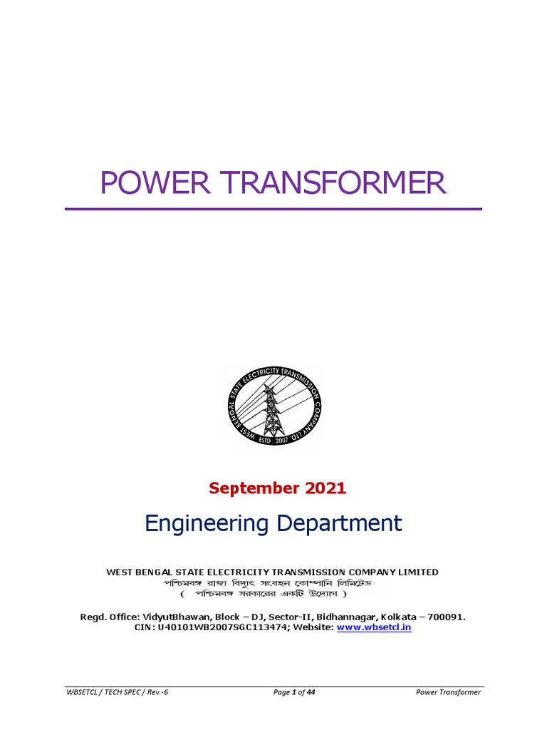 POWER TRANSFORMER - Rev 6 | PDF | Transformer | Electrical Engineering
