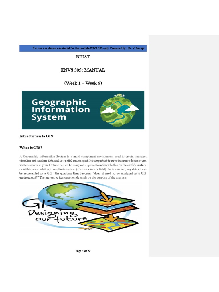 Introduction to GIS for ENVS 305 | PDF | Arc Gis | Geographic ...