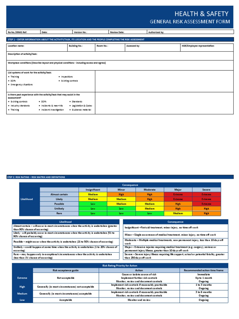 General Risk Assessment Template | PDF | Risk | Risk Assessment