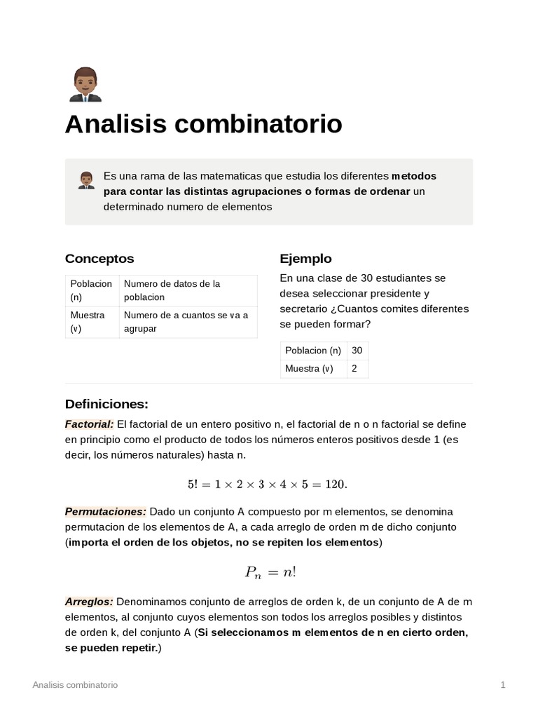 Analisis Combinatorio | PDF