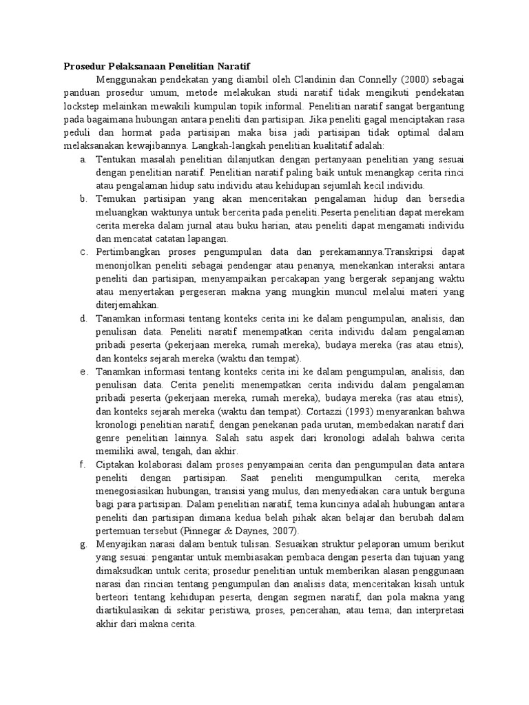 Narrative Research Prosedur | PDF