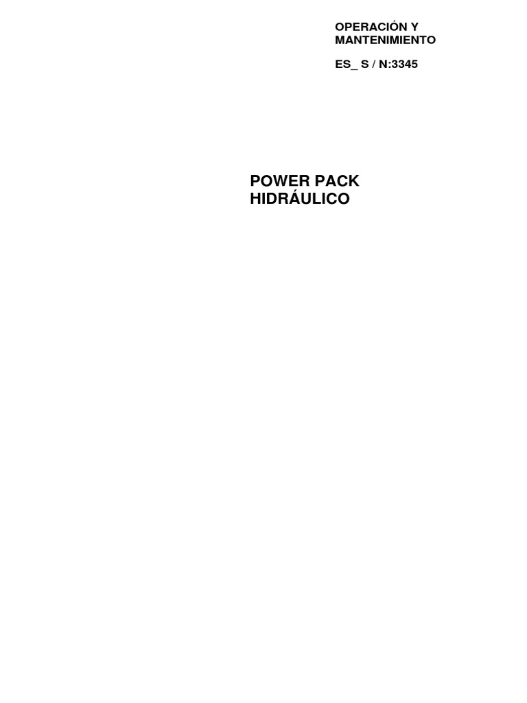 Manual de Operación y Mantenimiento Power Pack | PDF | Filtración ...