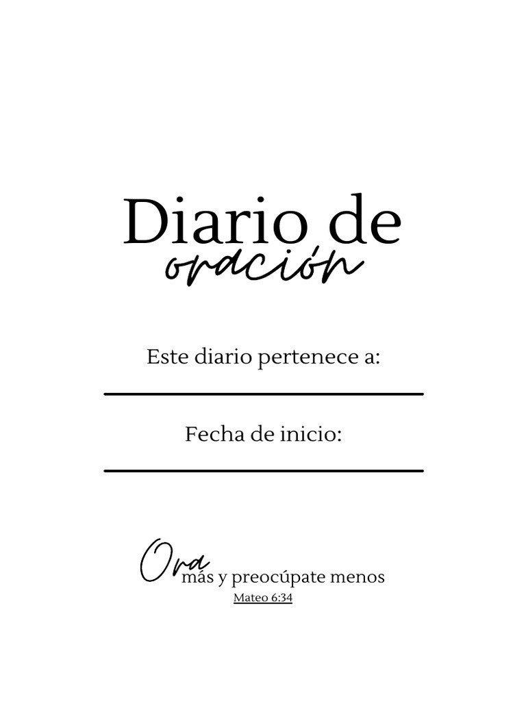 Diario de Oración | PDF | Oración | Teología