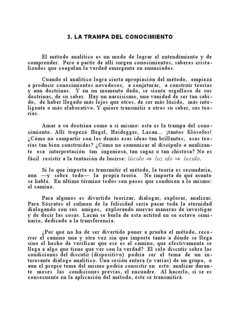 La Trampa Del Conocimiento | PDF | Verdad | Conocimiento