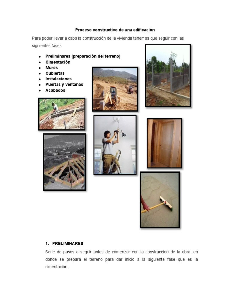 Proceso Constructivo de Una Edificación | PDF | Fundación (Ingeniería ...