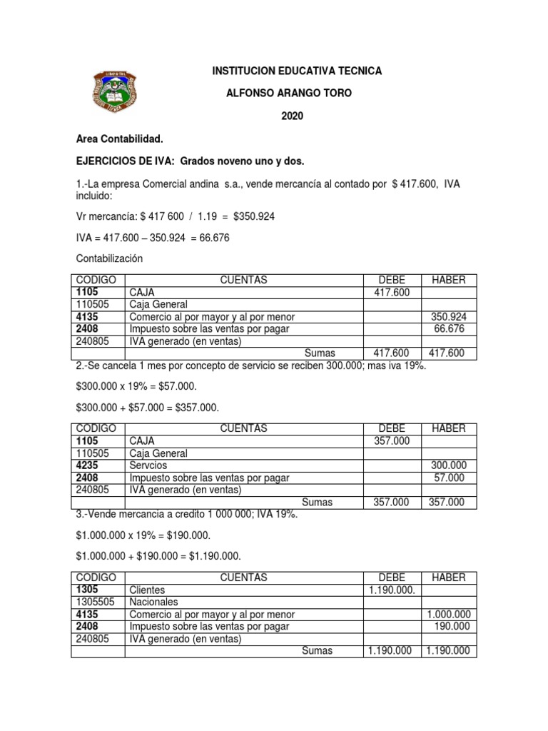 Ejercicios Contabilidad Iva | PDF | Impuesto al valor agregado | Business