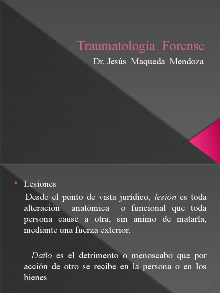 Traumatología Forense | PDF | Lesión | Lesión