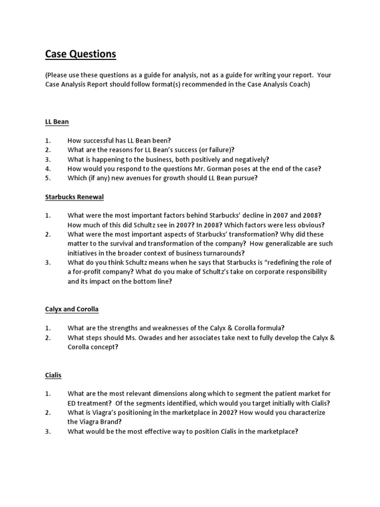 Case Questions | PDF | Marketing | Business Economics