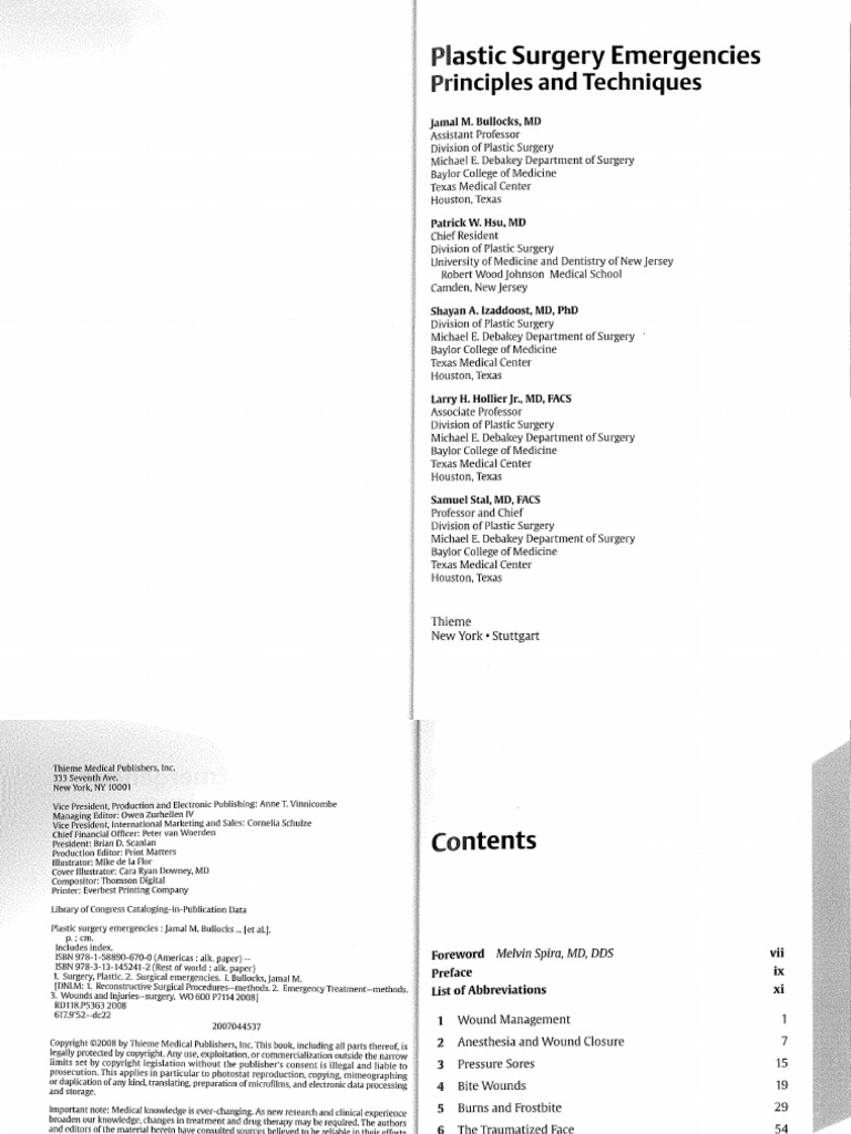 Plastic Surgery Emergencies | PDF