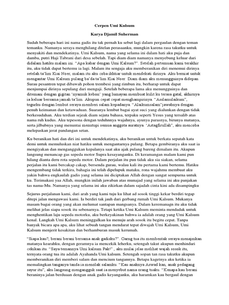 Cerpen Umi Kulsum | PDF | Agama & Spiritualitas | Puisi