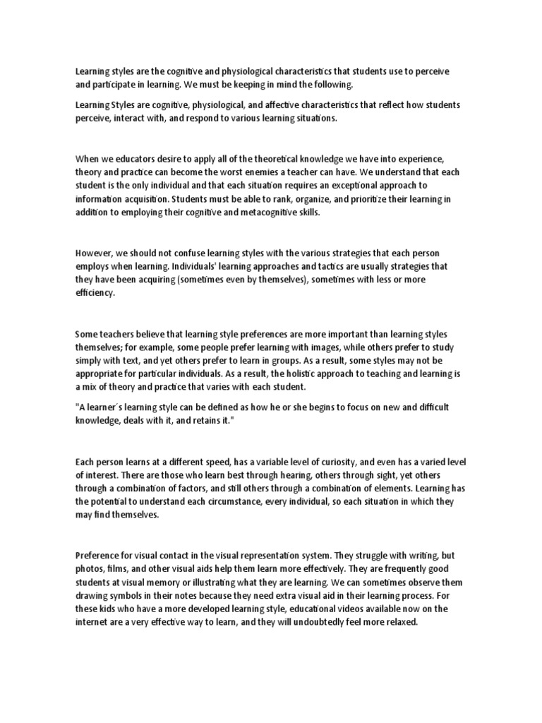 Learning Styles Forum | PDF | Learning Styles | Learning