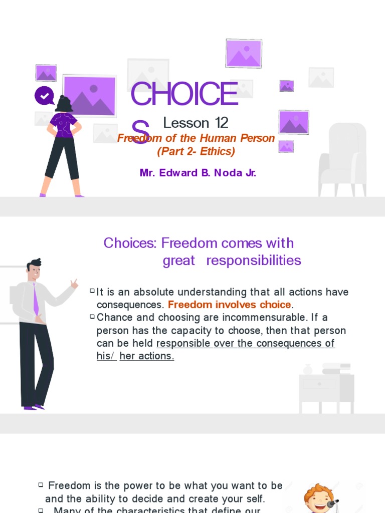 Lesson 12 - Choices - Hand-Outs | PDF | Morality | Free Will