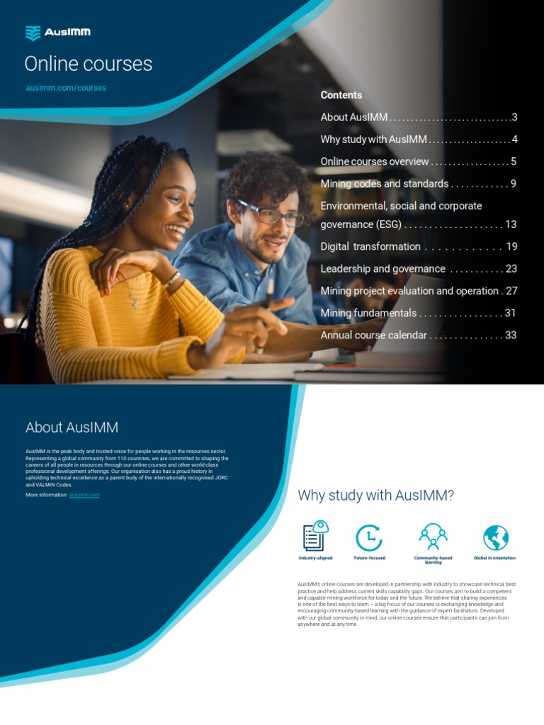 AusIMM Online Mining Courses Overview | PDF | Mining | Sustainability