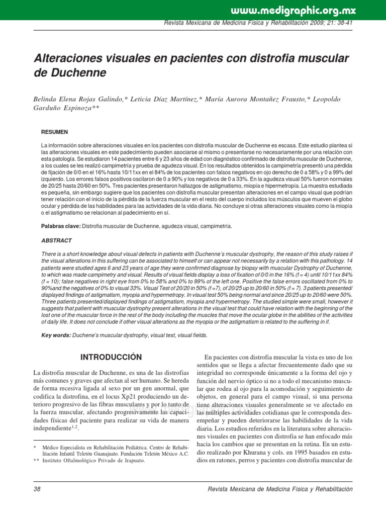 Distrofia Muscular de Duchenne | PDF | Ojo humano | Percepción visual