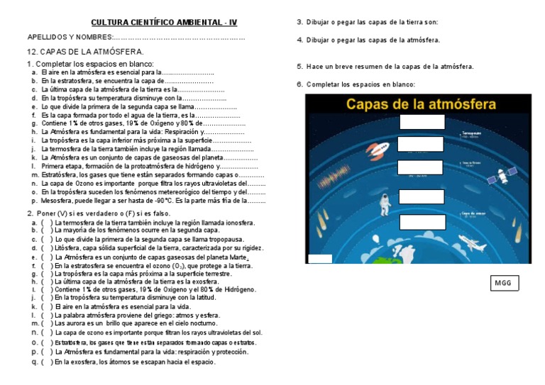 Prác. Capas de La Atmósfera | PDF | Atmósfera de tierra | Atmósfera
