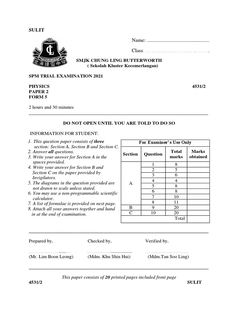 SPM 2021 Physics Trial Exam Paper 2 | PDF | Jet Engine | Rectifier