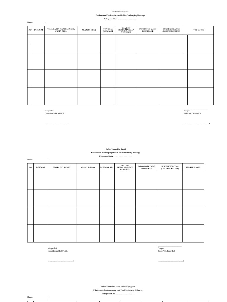 Contoh Visum BOKB Operasional Stunting | PDF